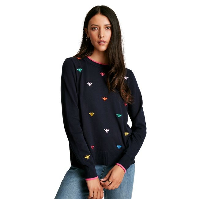 Womens Joules Womens Mariella Interstar Jumper in Navy Bee