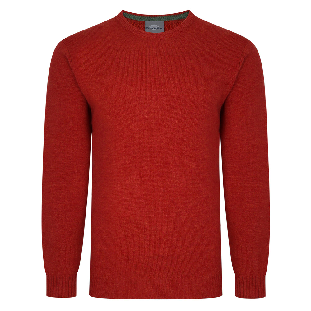 Mens Peter Gribby Lambswool Crew Neck Jumper in Sage