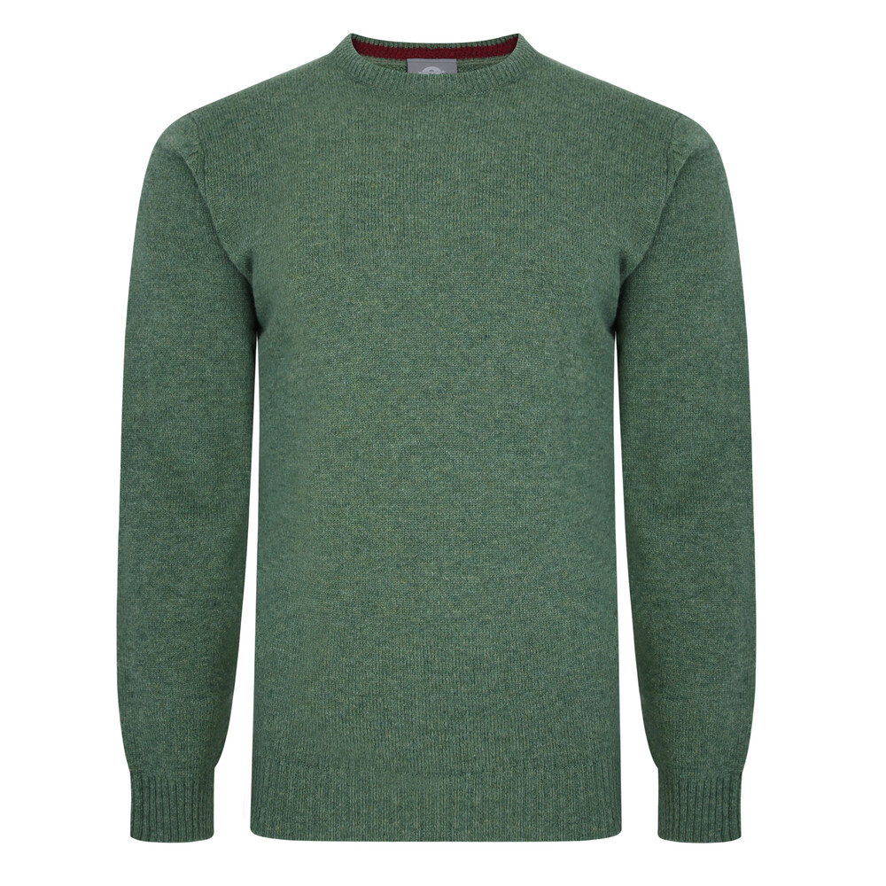 Mens Peter Gribby Lambswool Crew Neck Jumper in Sage
