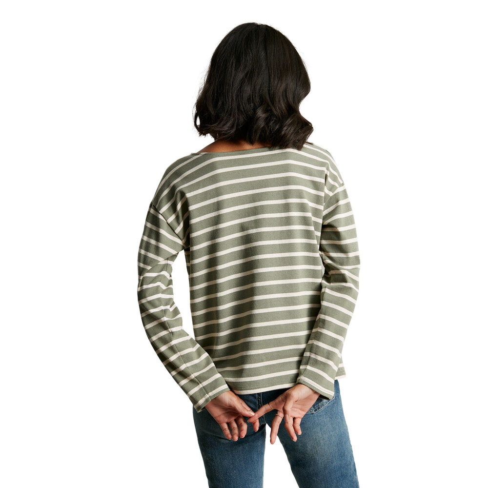 Womens Joules Womens Olive null Long Sleeve Henley Top in Green Cream ...