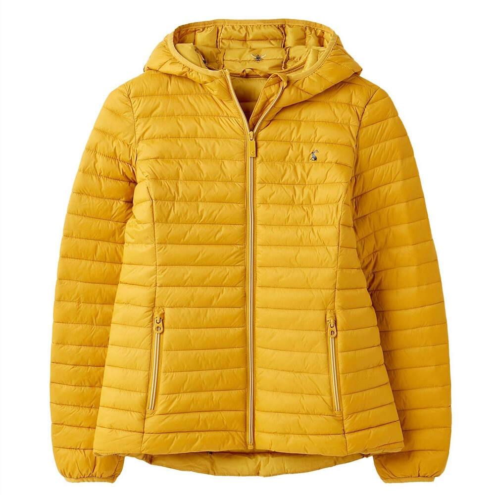 Womens Joules Womens Snug Shower Proof Packable Coat in Antique Gold