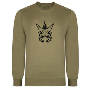 Mens Lizard King Crew Neck Sweat in Khaki