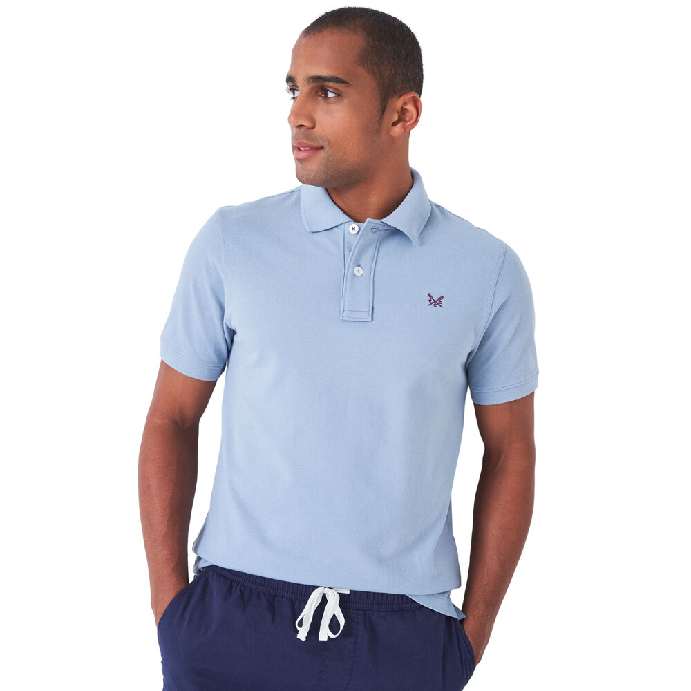 Mens Crew Clothing Classic Pique Polo in Blue