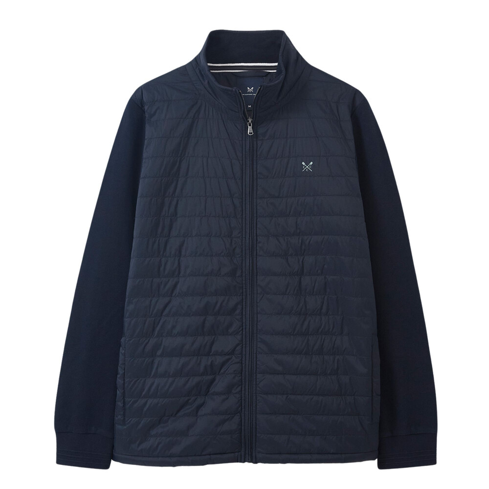 Mens Crew Clothing Hybrid Funnel Sweat in Dark Navy